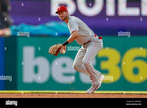 Philadelphia Phillies Shortstop Trea Turner 7 Fields The Ball During