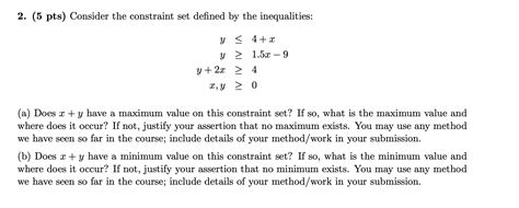 solved 2 5 pts consider the constraint set defined by the