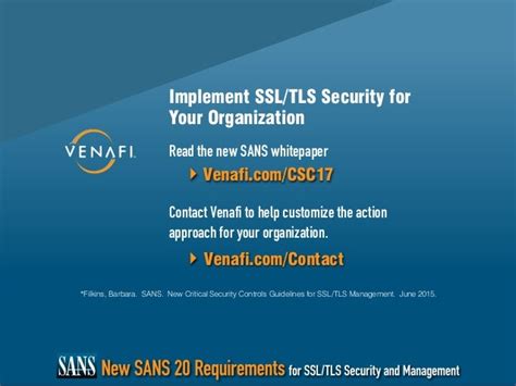 Sans 20 Critical Security Control 17 Requirements For Ssltls Securit