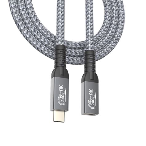 Guaber High Speed Extension Cable 40Gbps Male To Female USB C With 8K 60Hz Video And 240W Power