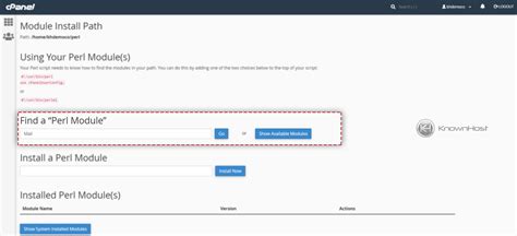 How To Install Perl Modules Using Cpanel Knownhost