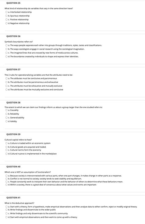 Question 35 What Kind Of Relationship Do Variables