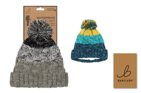 Bartleby Unisex Waterproof Turn Up Bobble Hat BATA Ltd