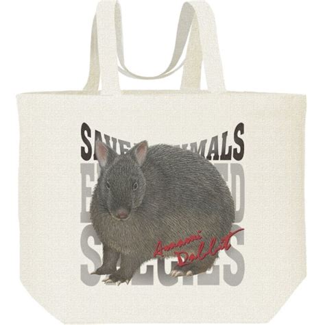 アマミノクロウサギ（絶滅危惧動物） キャンバス・l（内ポケット付） Mydsプリント工房