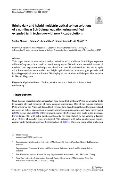 Bright Dark And Hybrid Multistrip Optical Soliton Solutions Of A Non Linear Schrödinger