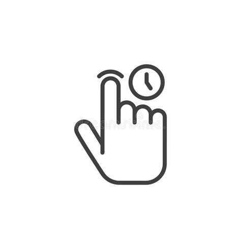 Press Gesture Of Computer Mouse Line And Silhouette Color Icon Set