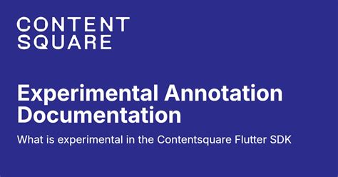 Experimental Annotation Documentation Flutter
