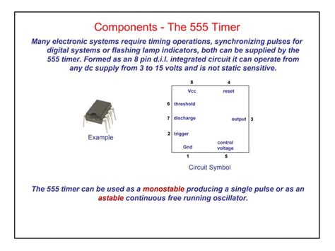 The 555 Timer Pptx Consumer Electronics Technology And Computing
