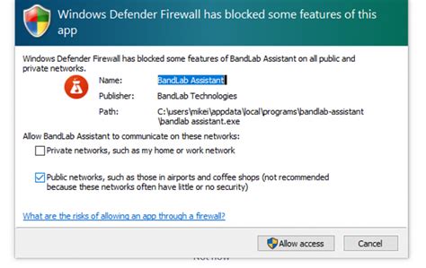 Bandlab Install Snag Windows Firewall Blockage Windows 10 Forums
