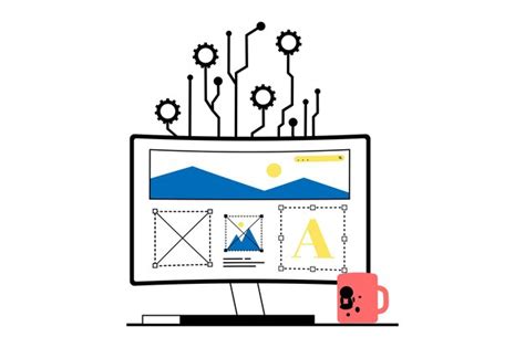 Conceito De Desenvolvimento Web Com Cena De Pessoas Em Design Plano Ui Wireframe Layout De
