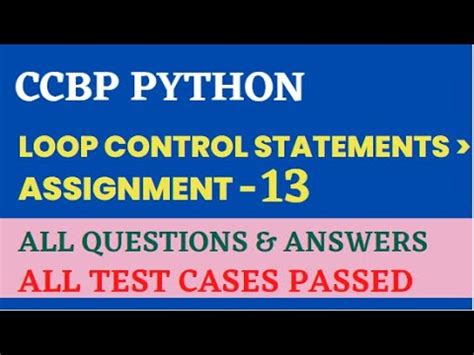 Loop Control Statements Assignment Python NxtWave CCBP YouTube