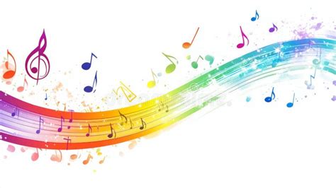 Abstract Music Notes In Rainbow Colors On A White Background Stock Illustration Illustration