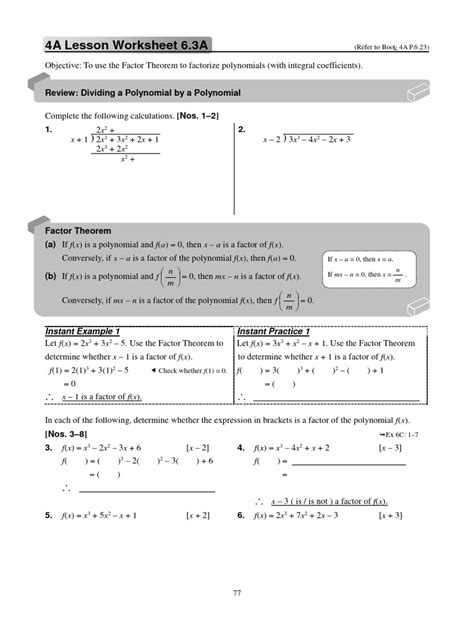 Polynomials Pdf Teaching Methods And Materials