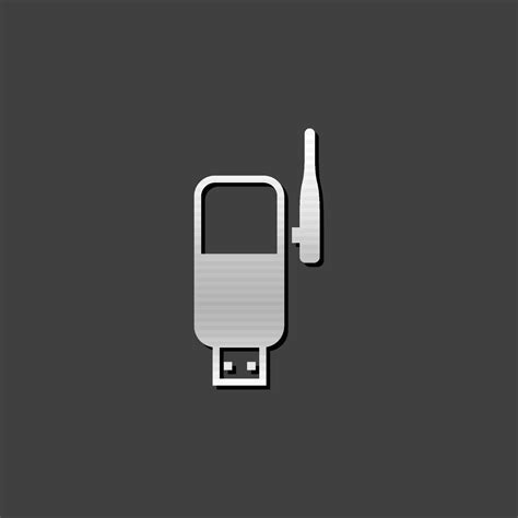 Wireless Receiver Icon In Metallic Grey Color Styleinternet Connection