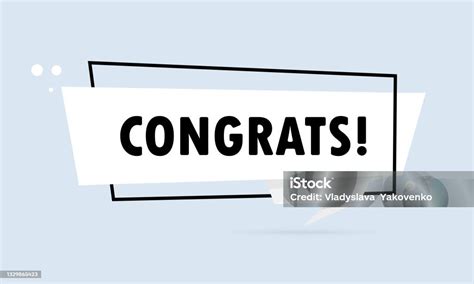 축 종이 접기 스타일의 음성 거품 배너 텍스트가 있는 포스터축하드립니다 스티커 디자인 템플릿 벡터 Eps 10 백그라운드에서 격리 기포에 대한 스톡 벡터 아트 및 기타