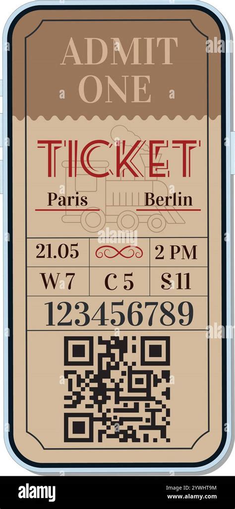Electronic Train Ticket On Your Phone Stock Vector Image And Art Alamy