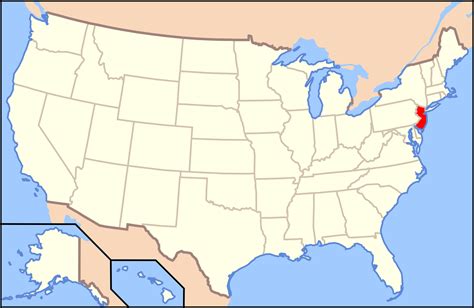 Large Location Map Of New Jersey State New Jersey State Usa Maps