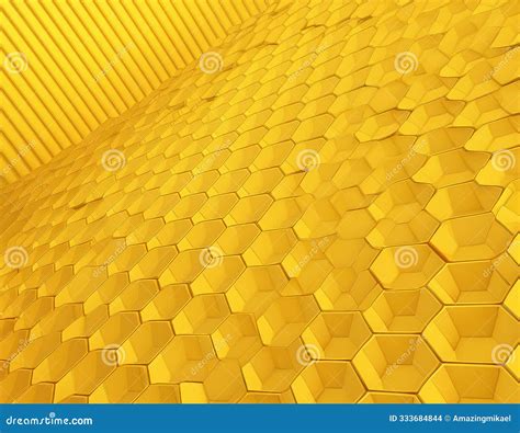 Geometric Honeycomb Pattern Abstract Yellow Hexagon Texture Background With Modern Clean Design