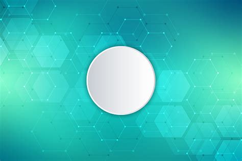 육각형에서 벡터 의료 배경입니다 현대 통신 의학 과학 및 디지털 기술에 대 한 디자인의 기하학적 요소 육각형 패턴 배경 개념에