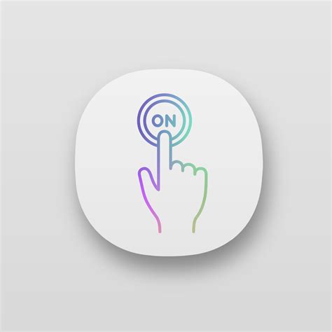 Turn On Button Click App Icon Power Hand Pressing Button Ui Ux User Interface Web Or Mobile