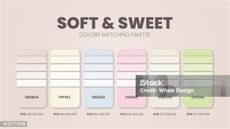 부드럽고 달콤한 색 구성표 색상 트렌드 조합 및 팔레트 가이드 Rgb 및 Hex의 표 색상 음영의 예 패션 가정 인테리어 디자인 2022를위한 컬러 견본 컬러 차트 아이디어