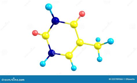 Thymine Molecular Structure Isolated On White Stock Illustration Illustration Of Organic
