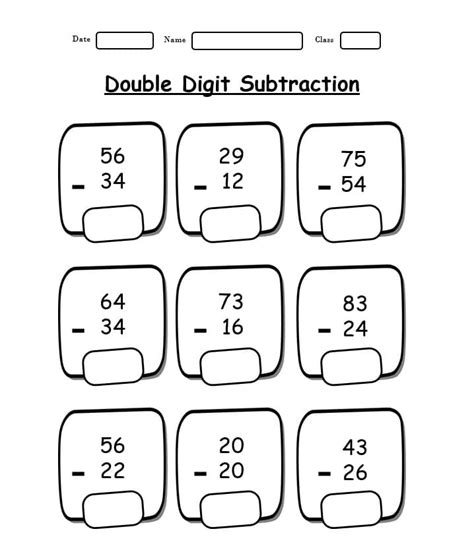 Double Digit Subtraction Photos Worksheet Download And Print Now
