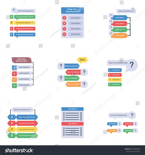 Pack Quiz Analytics Flat Icons Stock Vector Royalty Free 1990226660