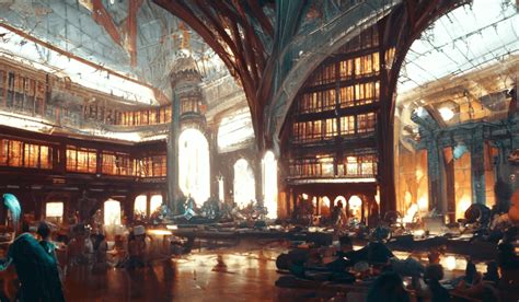 The Grand Library Hall Made With Starryai Rstarryai