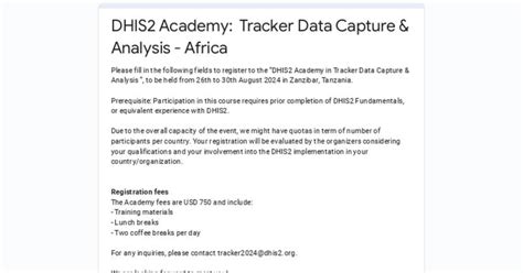 Hisp Tanzania On Linkedin Dhis2 Academy Tracker Data Capture
