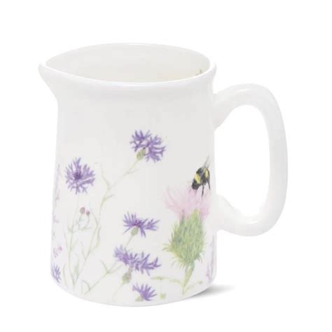 Bumble Bee And Flower Bone China Jug Mini By Mosney Mill