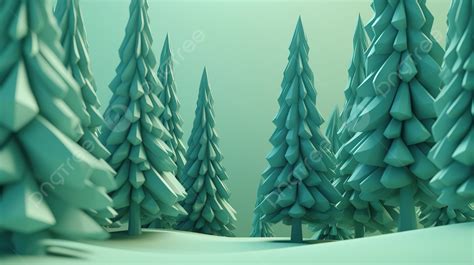 New 3d Trees Animation Christmas Tree Pattern Background Forest 3d Illustration Of Cartoon