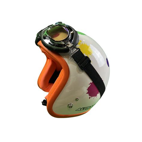 หมวกกันน๊อคคลาสสิค หมวกกันน็อควินเทจ แถมฟรีแก็บบน มีหลายสีให้เลือก พร้อมแว่น แบบมีลาย Shopee