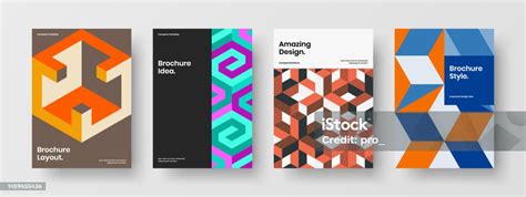 크리 에이 티브 회사 커버 A4 디자인 벡터 일러스트 레이 션 컬렉션입니다 추상 모자이크 육각형 전단지 개념 구성 0명에 대한