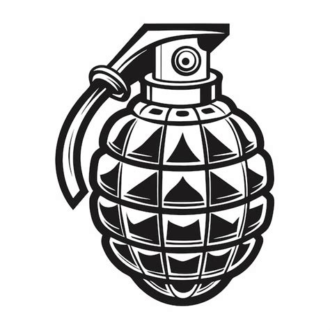 Vintage Monochrome Tattoo Of Grenade Premium Ai Generated Vector