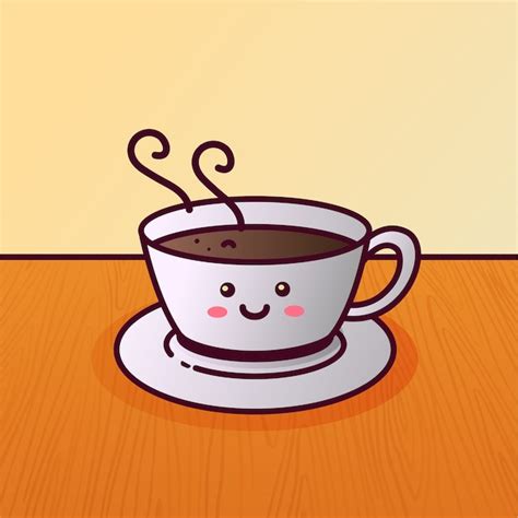 Ilustración De Dibujos Animados De Taza De Café Vector Premium