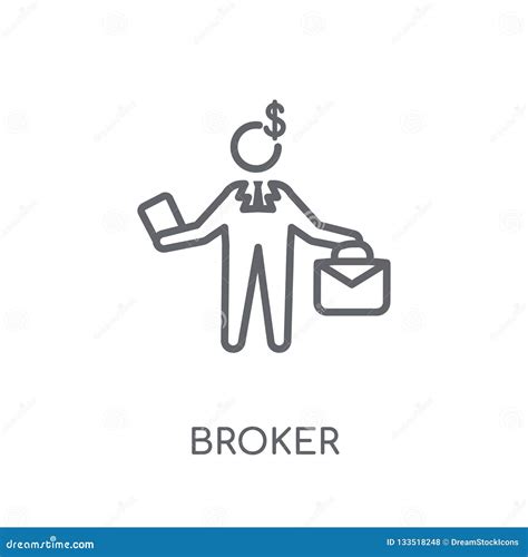 Broker Linear Icon Modern Outline Broker Logo Concept On White Stock