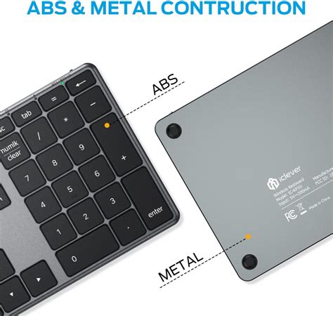 IClever KP Bluetooth Number Pad Multi Devices Wireless Number Pad USB C Rechargeable