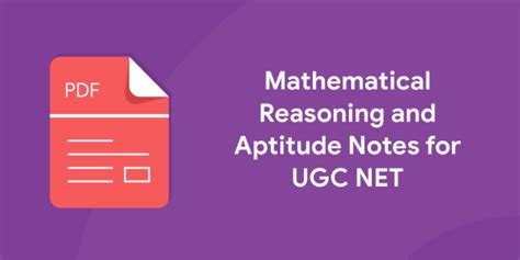 Mathematical Reasoning And Aptitude Notes For UGC NET Entri Blog