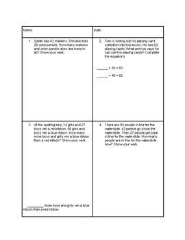 Solving Word Problems With Two Digit Numbers By Jamie Clark Guillot