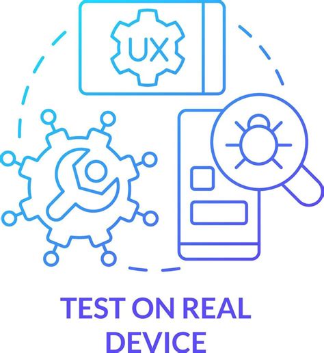 Test On Real Device Blue Gradient Concept Icon Errors Research Mobile First Design Process