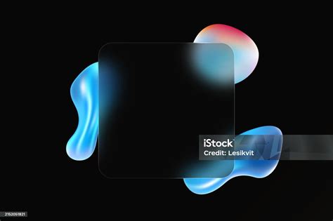 3d 기하학적 모양의 유리 형태 개념 검은 배경에 젖빛 유리 효과입니다 0명에 대한 스톡 벡터 아트 및 기타 이미지 0명 3차원 형태 그라데이션 Istock