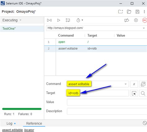 New Selenium Ide Using Assert Editable Command To Check Whether The Target Field Is Editable