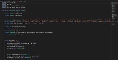 Uma Gayathri Pottabathni On Linkedin Java Guiprogramming Codingjourney Quizapp