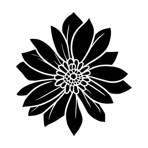 손으로 그린 간단한 꽃 그림 프리미엄 벡터