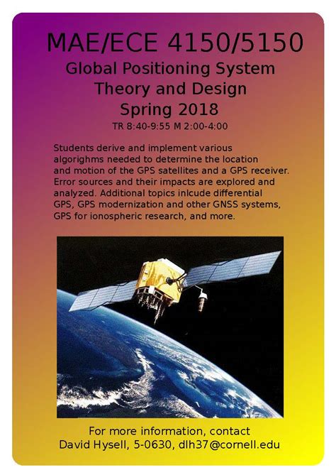 Spring 2018 Course Offering Gps Theory And Design Me Advised