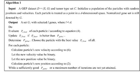 Figure 1 From Gene Selection Approach Based On Improved Swarm