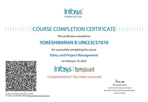 Yokesh Waran On Linkedin I Successfully Completed My Ethics And