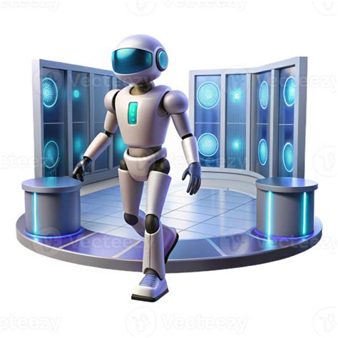 Robot Walking Futuristic Server Room 55061005 Png