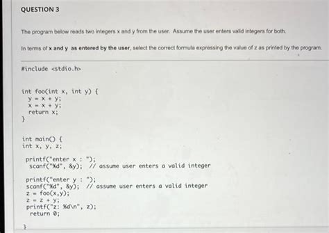 solved the program below reads two integers x and y from the